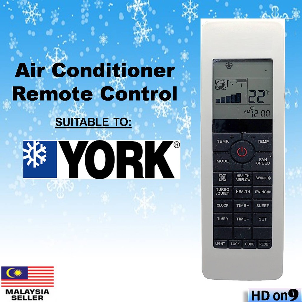 YORK Air Cond Aircon Aircond Air Conditioner Remote Control Replacement ...