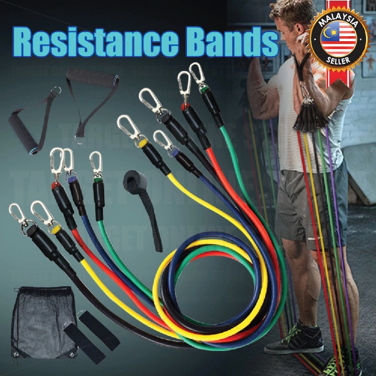 (ORIGINAL) Workout Resistance Band Exercise Fitness Rubber Tube ...