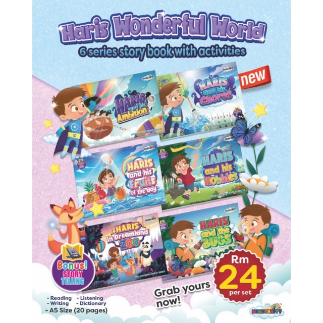 HARIS WONDERFUL WORLD 6 SERIES STORY BOOK WITH ACTIVITIES | Shopee Malaysia