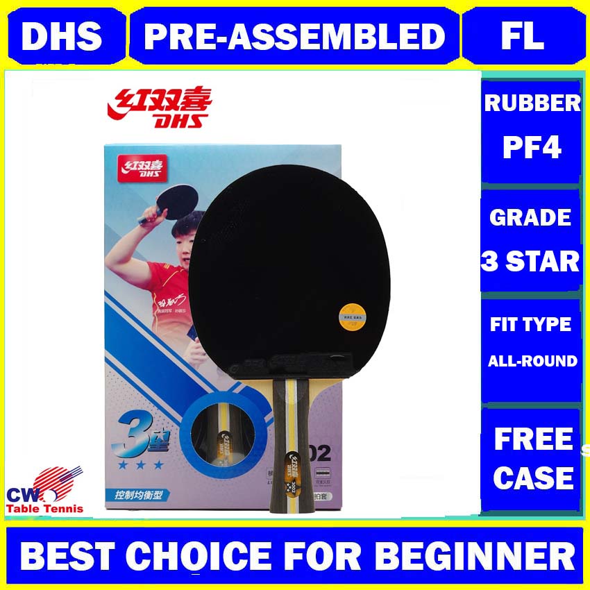 DHS Racket 3002 Ready Make Table Tennis Racket PING PONG KAYU Shakehand ...
