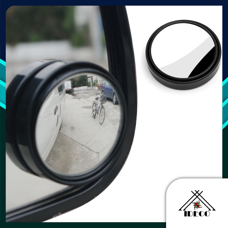iDECO 1 Pair Universal Car HD Glass Sector Circle Rear View Mirror 360 ...