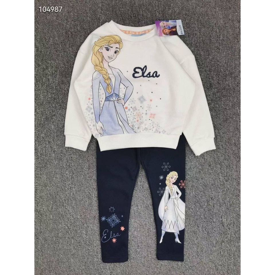 [DISNEY FROZEN] 1-8y Elsa Girl Sweatshirt with Long Pants Girl Clothes ...