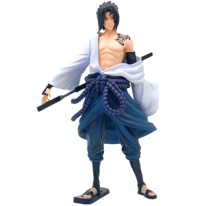 22.5 CM Anime Figure Naruto Figure Sasuke Uchiha Stand Posture Cartoon ...
