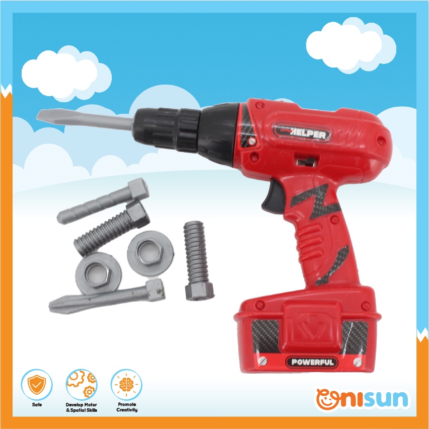 Electric Screwdriver Repair Kit with Accessories for Kids (Mainan Kanak ...