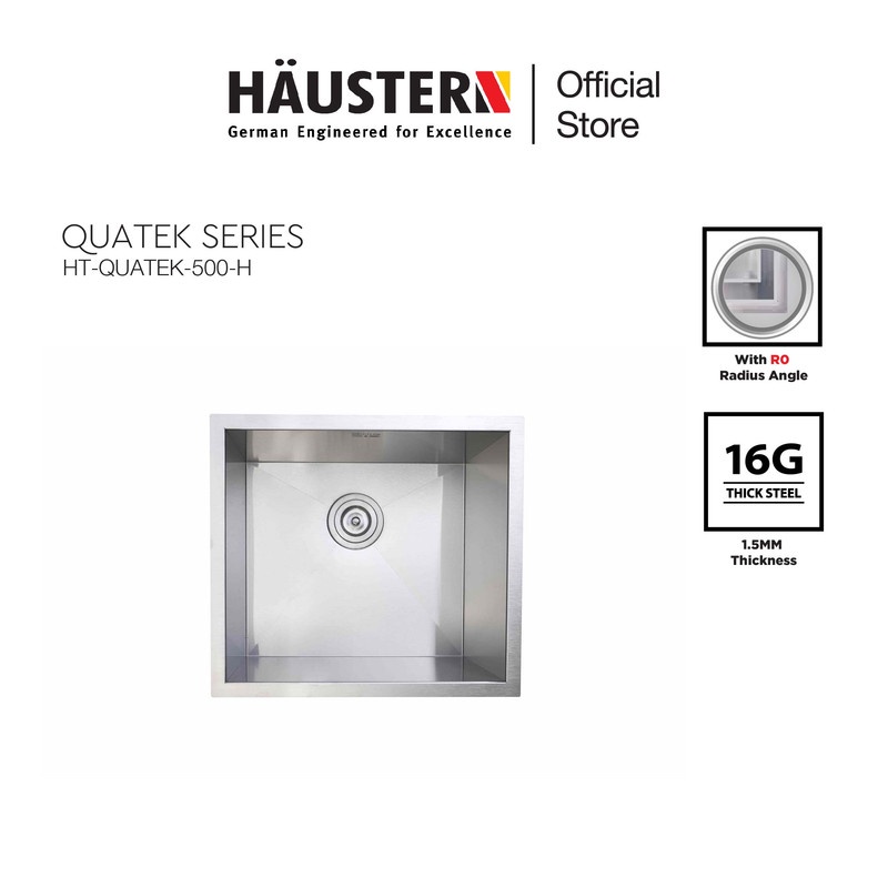 Haustern Single Bowl Stainless Steel Sink QUATEK-500-H | Shopee Malaysia