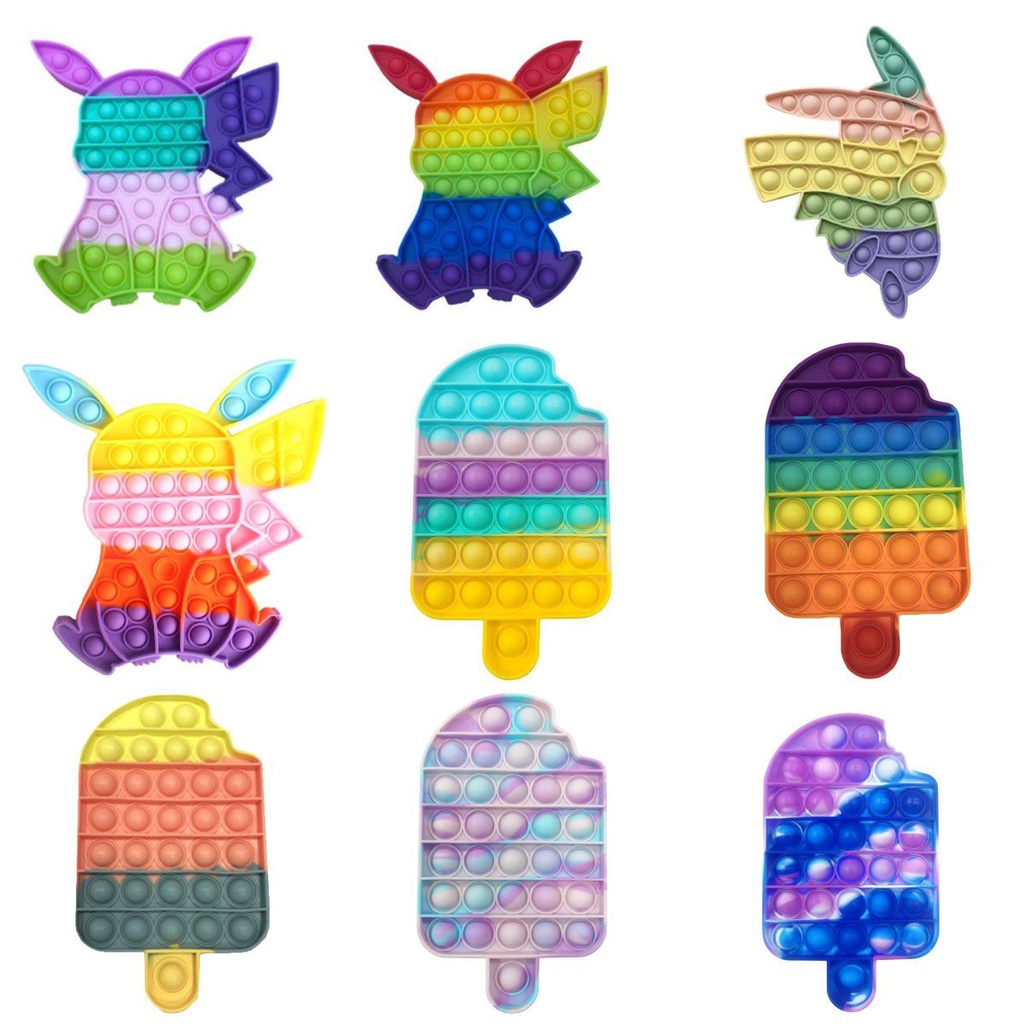 Pokemon Pops Pikachu Ice Cream Pop It Toy Push Bubble Fidget Toys ...