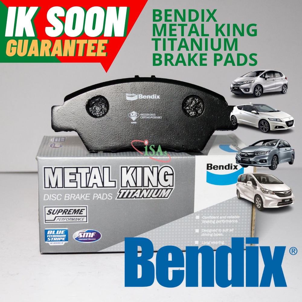 Bendix Metal King Titanium Front Brake Pads for Honda CRZ CITY JAZZ FREED INSIGHT DB1991 ...