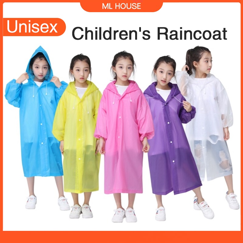 Kids Rain Coat Foldable Waterproof Rain Coat Baju Hujan EVA Non-Disposable RainCoat Outdoor ...