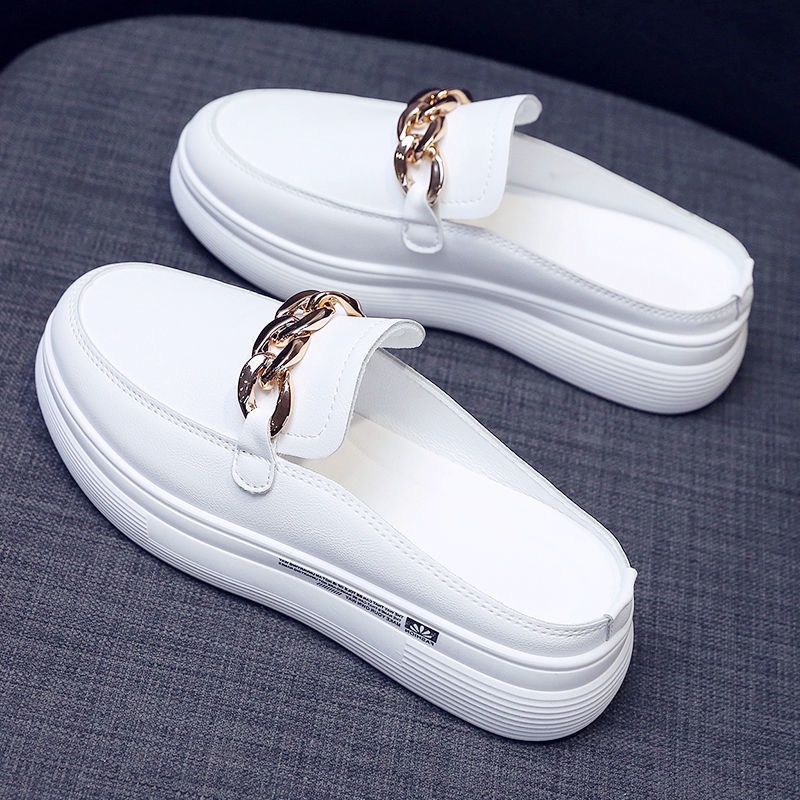 Half slippers female summer and autumn new all-match student lazy outer ...