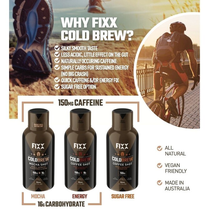 FIXX Cold Brew Double Espresso 50ml (Plus Energy/Mocha Shot/Sugar Free ...