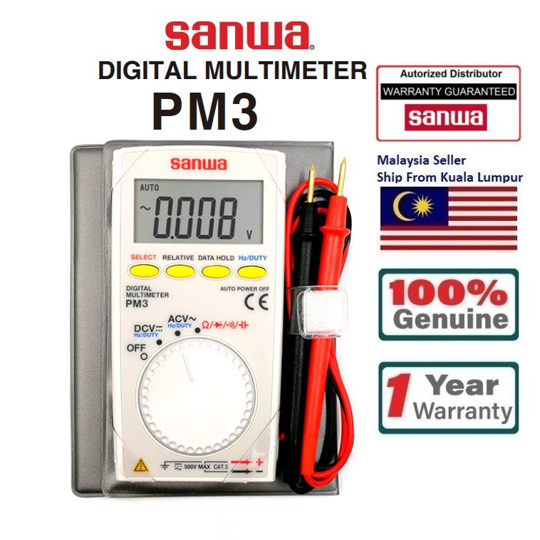 SANWA PM3 Pocket Type Digital Multimeter (NEW & ORI SANWA) | Shopee Malaysia