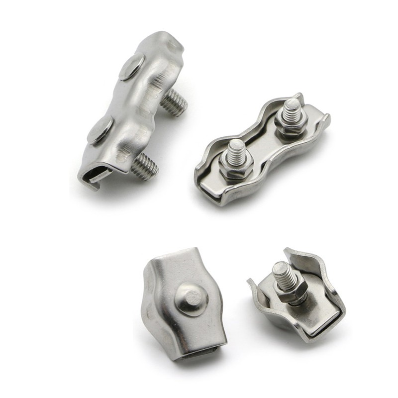 2pcs 304 Stainless Steel Wire Rope Clips Single/Double Grips Cable ...
