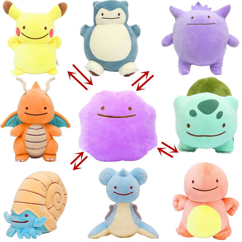 Anime Pokemon Dolls Ditto Reversible Pillow Cushion Transform Pikachu ...