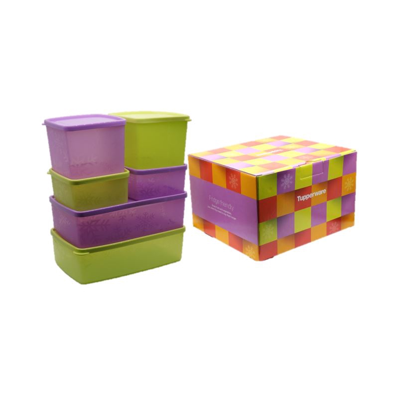 Tupperware Snowflakes Square Round Set (6 pcs) | Shopee Malaysia