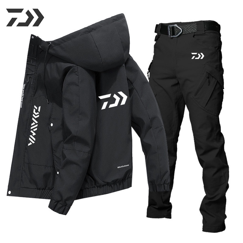 Spring Autumn Waterproof Windproof Fishing Suit Set Daiwa Thin Hooded ...