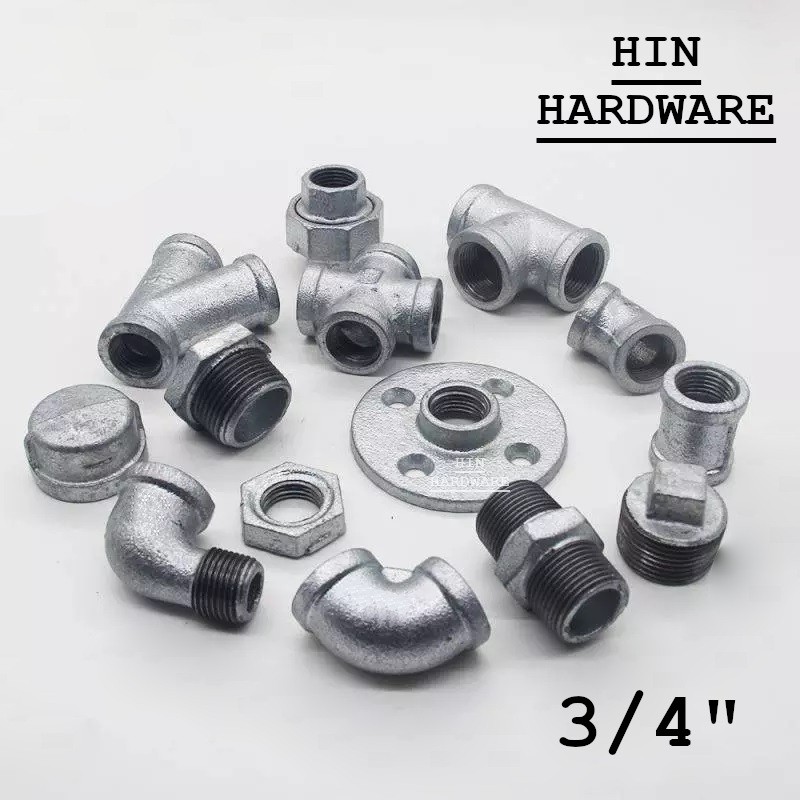 HIN 3/4" GI Fitting GI pipe fittings Galvanized Iron / Paip Besi Accessories | Shopee Malaysia