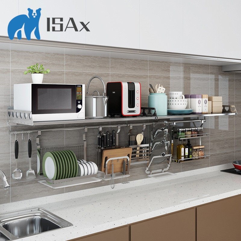 ISAx_perforated 304 stainless steel kitchen shelf wall-mounted wall ...