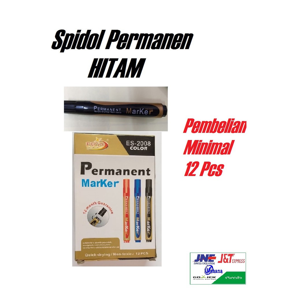 HITAM Permanent BLACK Markers Permanent Marker (PCS) | Shopee Malaysia
