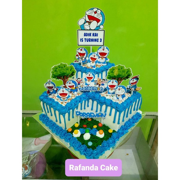 Doraemon birthday cake topper custom name birthday cake topper | Shopee ...