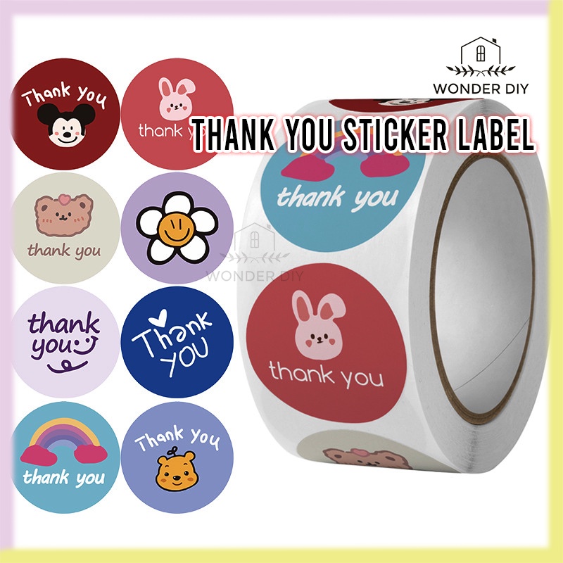 500pcs/roll Thank You For Your Order Sticker Gift Present Wrappers ...