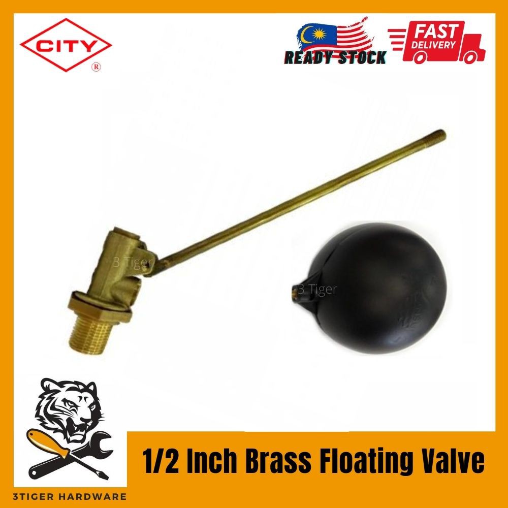 (Ready Stock) City Brass Float Arm Valve 1/2” (15mm) 3/4”(20mm) With Poly Float Ball Toilet ...