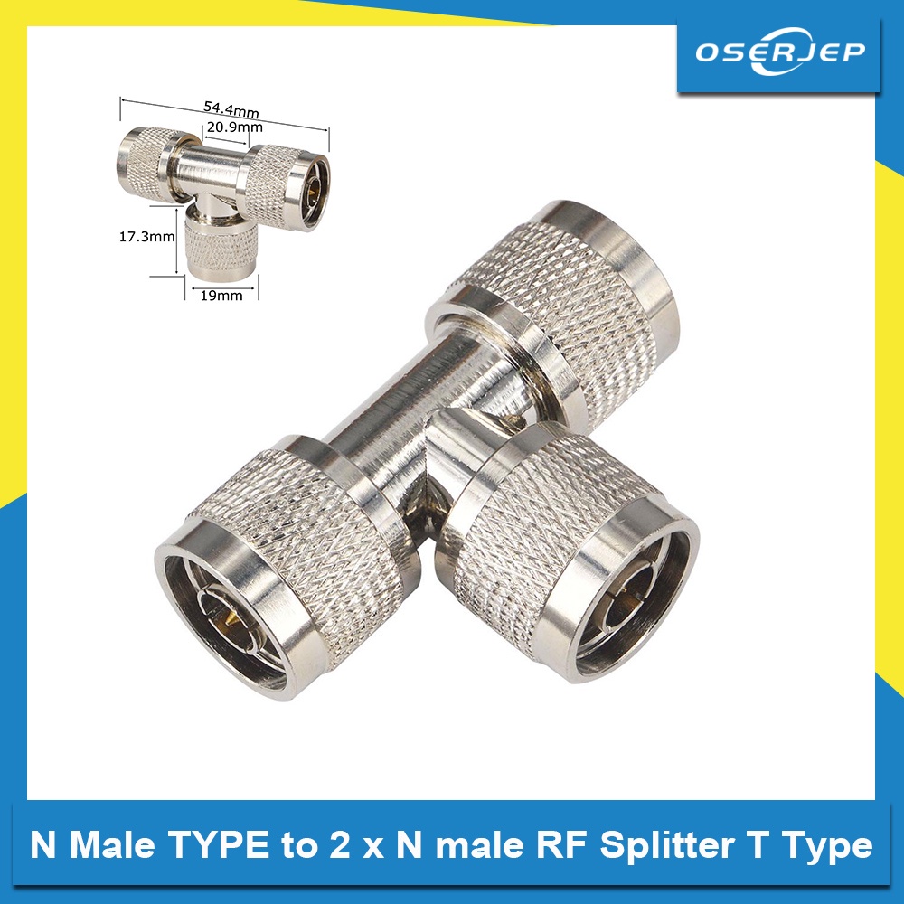 N Male TYPE plug to 2 x N male plug RF Splitter T Type connector N Male ...