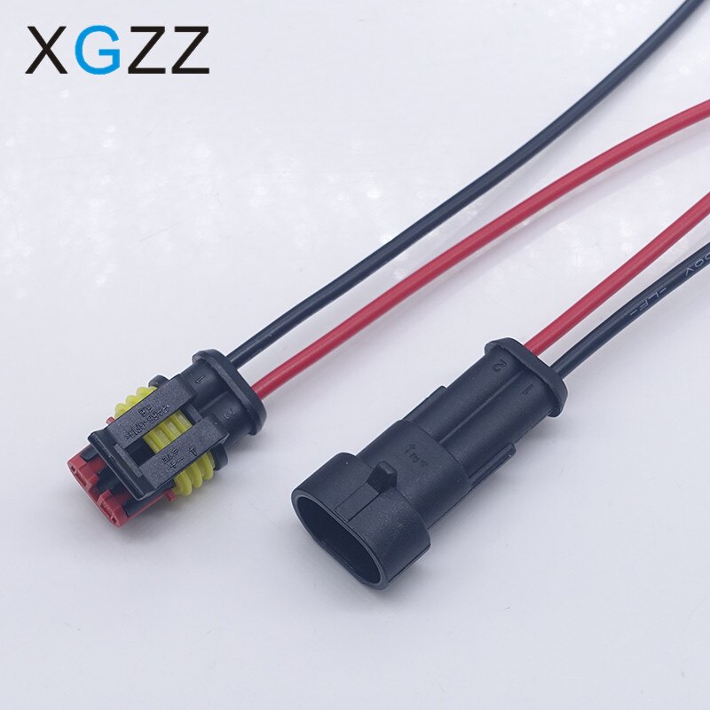 2P Car Wire Harness Plug Waterproof Connector HID Socket Male Female ...