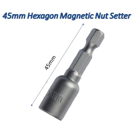 Magnetic Nut Setter/Drill Hex Nut Setter/Kunci Screw Bumbung Atap 8mm （45mm ＆ 65mm） | Shopee ...