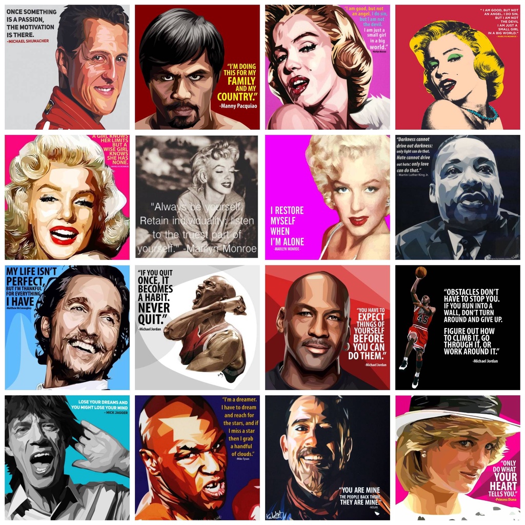 Fridge Magnet (M Shumacher, Marilyn Monroe, Manny Pacquiao, M Jordan ...