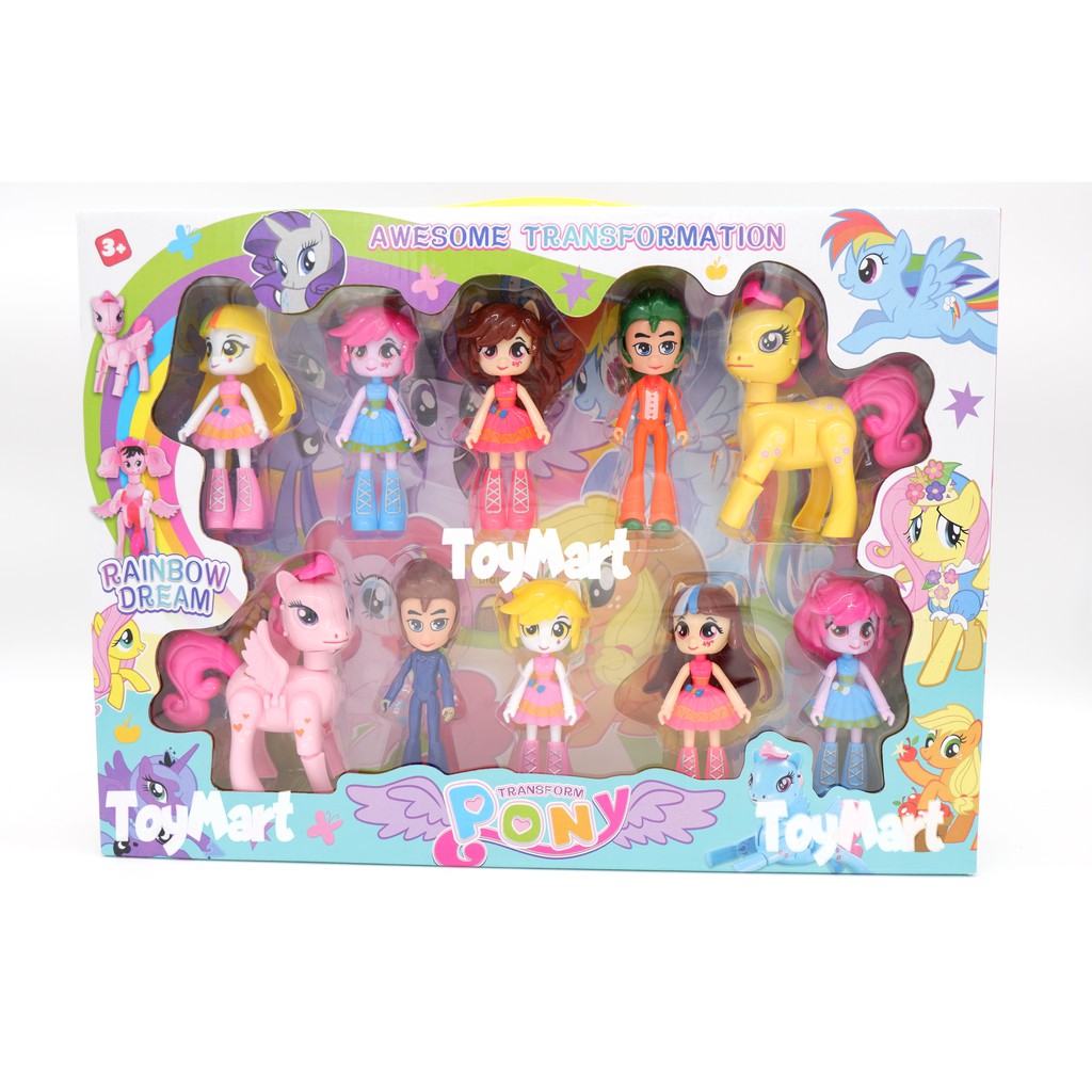 My Little Pony Figurine Set 10 in 1 Pony Transformable Figures ...