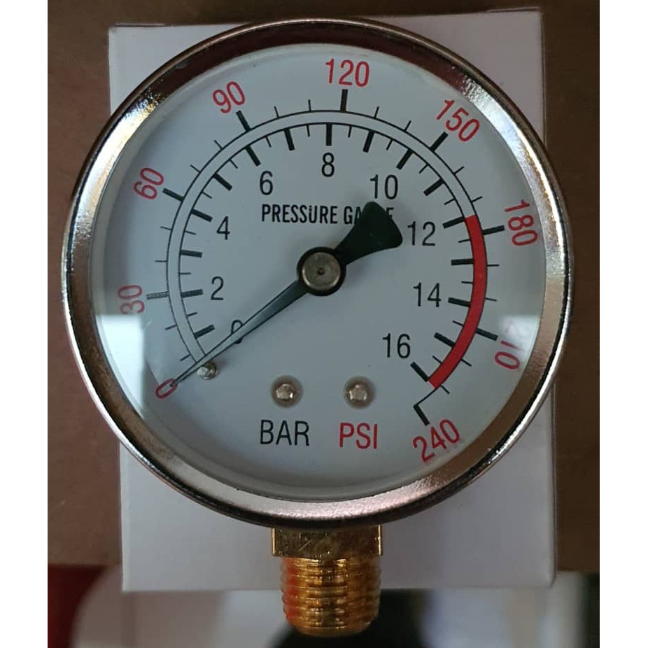 Air Compressor Pressure Gauge Meter 0~16bar 0~240psi | Shopee Malaysia
