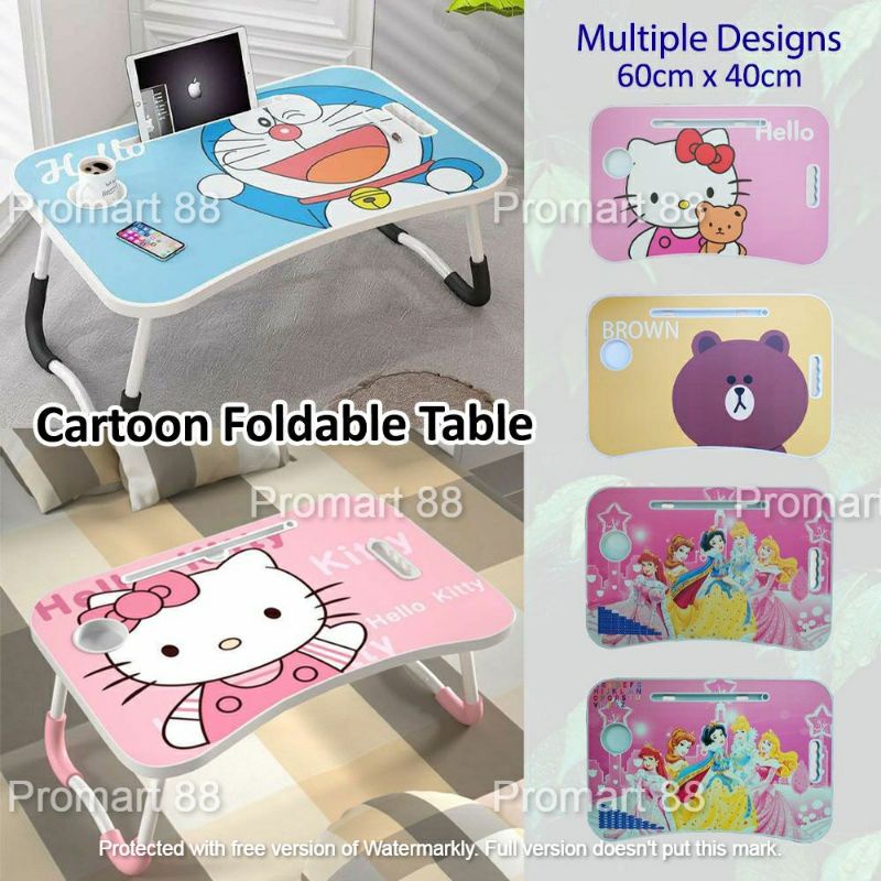 Cartoon Laptop Table 60cm x 40cm Foldable Anti-slip Study Table Bed ...
