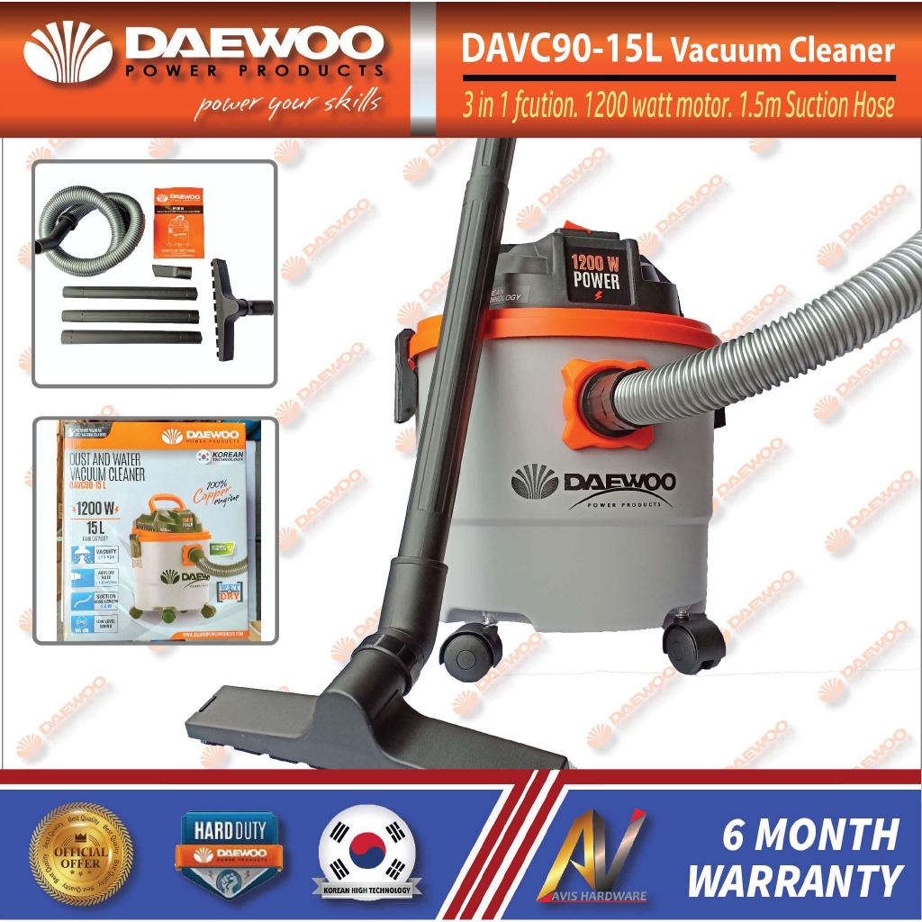 DAEWOO DAVC90-15L Wet & Dry Vacuum with Blower 3 IN 1 Function | Shopee ...