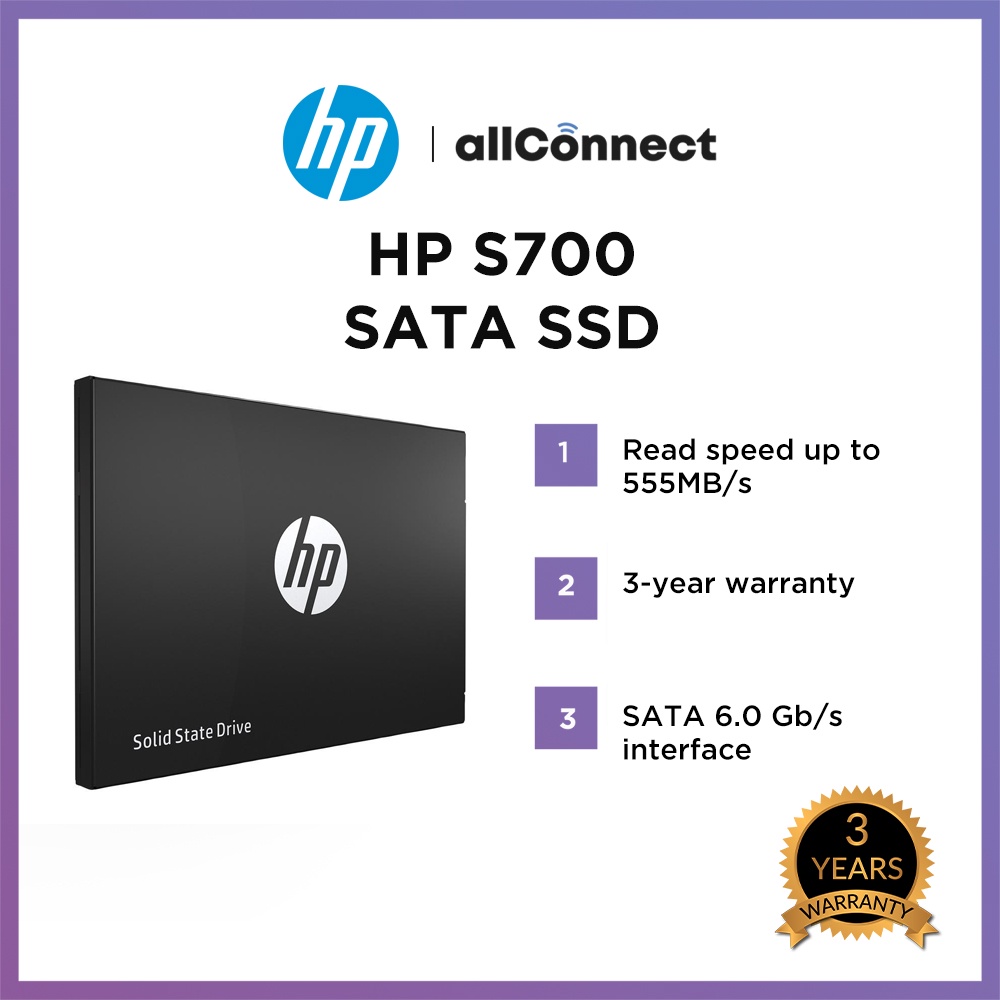 HP SSD S700 3D NAND Internal SSD 2.5" (250GB/500GB/1TB SATA III ...