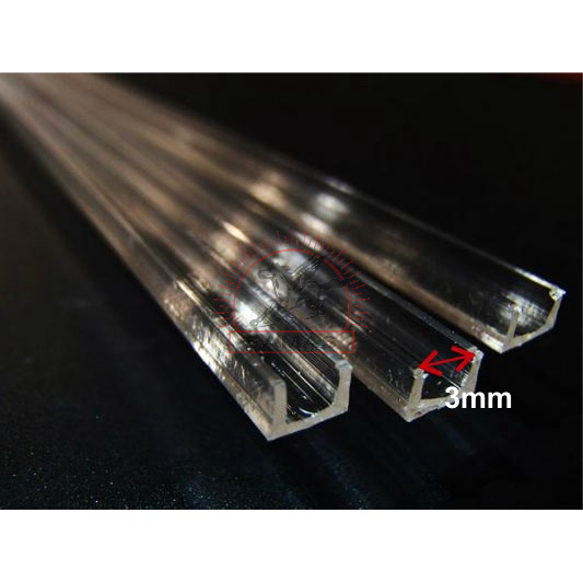 Acrylic U Angle Clear Rod - 3mm[Gap] x 300mm | Shopee Malaysia