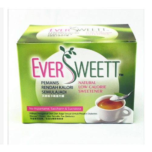 EVERSWEET STEVIA NATURAL LOW CALORIE SWEETENER 50's | Shopee Malaysia