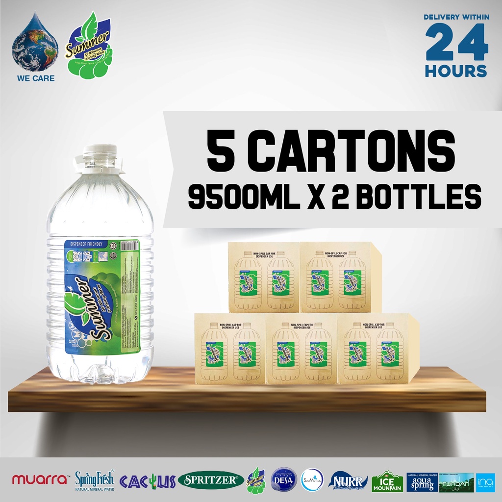 SUMMER Drinking Water (9500ml x 2 Bottles x 5 Cartons) | Shopee Malaysia