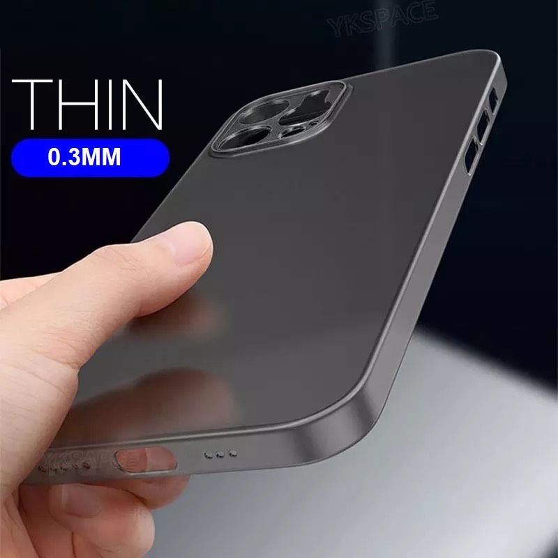 Sarung Telefon Matte Ultra Nipis 0.3mm untuk iPhone 16 15 14 13 12 11 ...