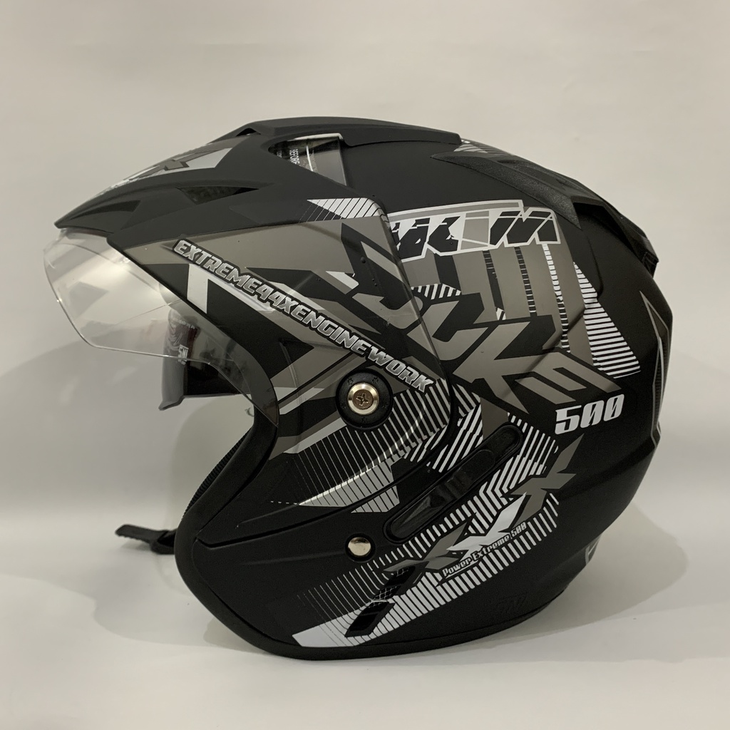 4.4 Helmet JP 7 Juke Gray Doff SNI Adult Motif - Two Glass - Double ...