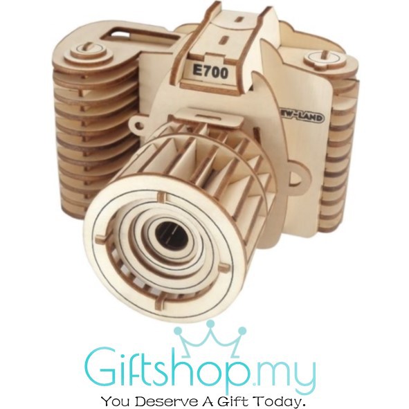 [WOODCRAFT] DIY 3D Wooden Puzzles Wood craft Assembly Kit Camera PUZZLE ...