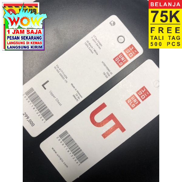 Uniqlo LABEL PRICE TAG BARCODE SUPER PREMIUM CO 1X Sent 600PCS | Shopee ...