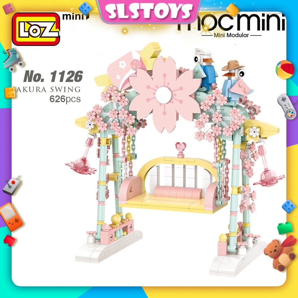 LOZ 1126 Sakura Swing Nano Diamond Creative Brick Building Blocks 626+pcs | Shopee Malaysia
