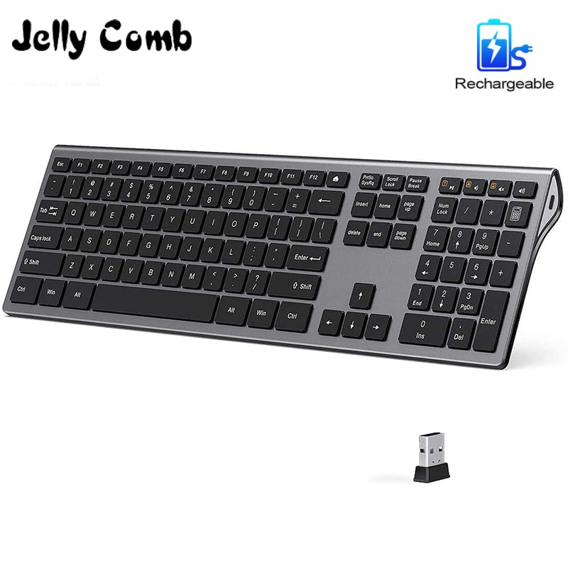 [Ready Stock]Jelly Comb Full Size 2.4G Wireless Keyboard Rechargeable ...
