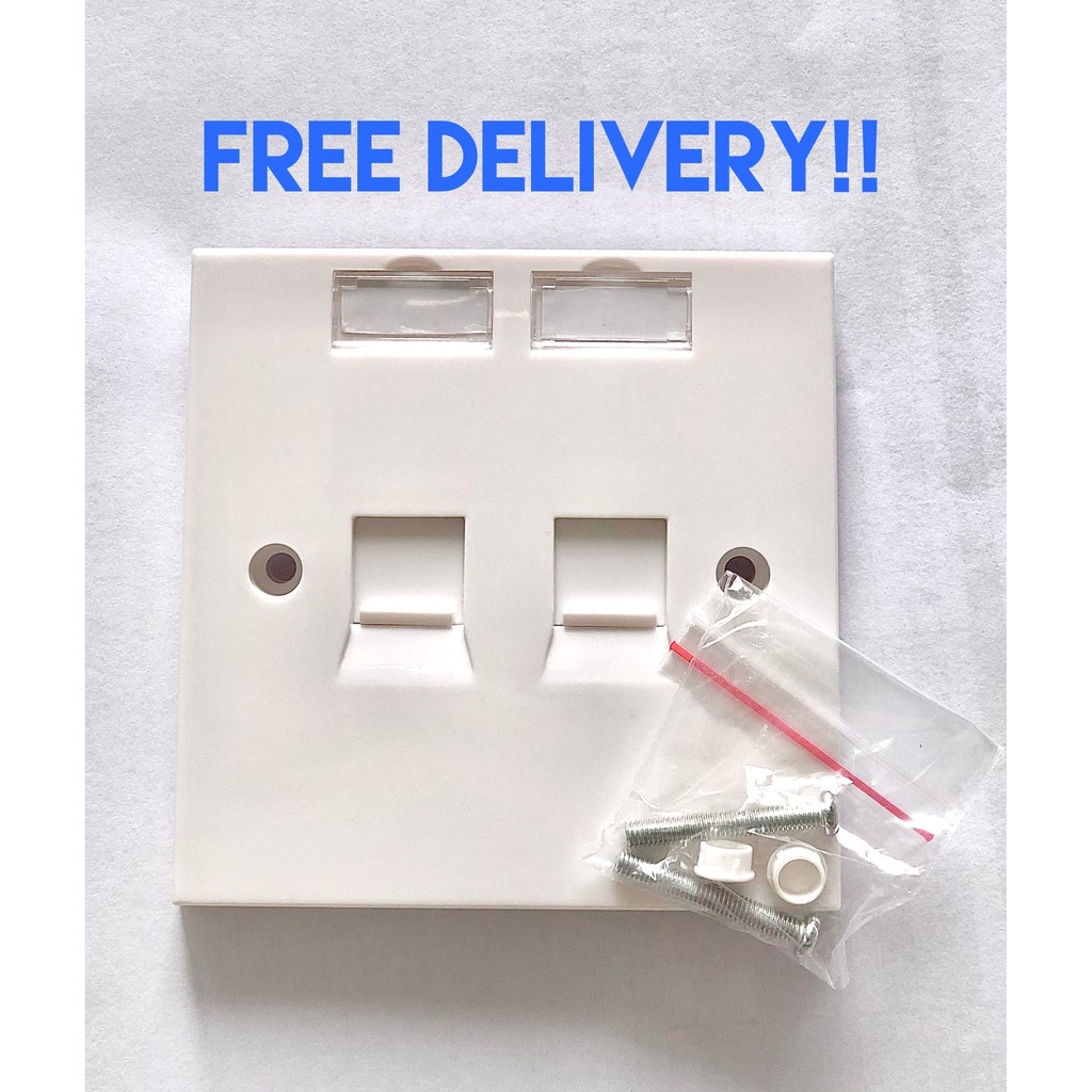 Bundle Double Port Faceplate Wall plate Face Plate RJ45 Socket Wall ...