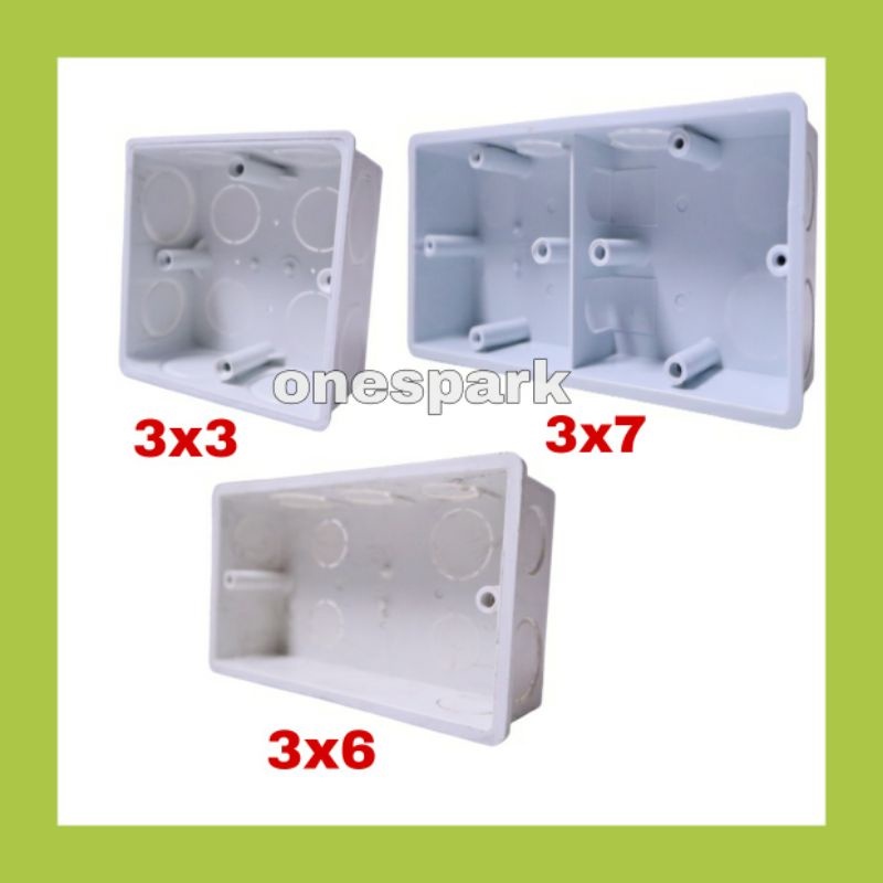 TC PVC fitting Hard Concealed Box (White) [3x3/3x6/3x7] Concrete ...