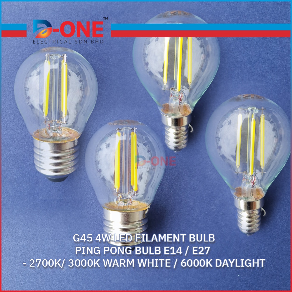 LED FILAMENT BULB-G45 4W E14/ E27 PING PONG BULB - 2700K (WARMWHITE ...