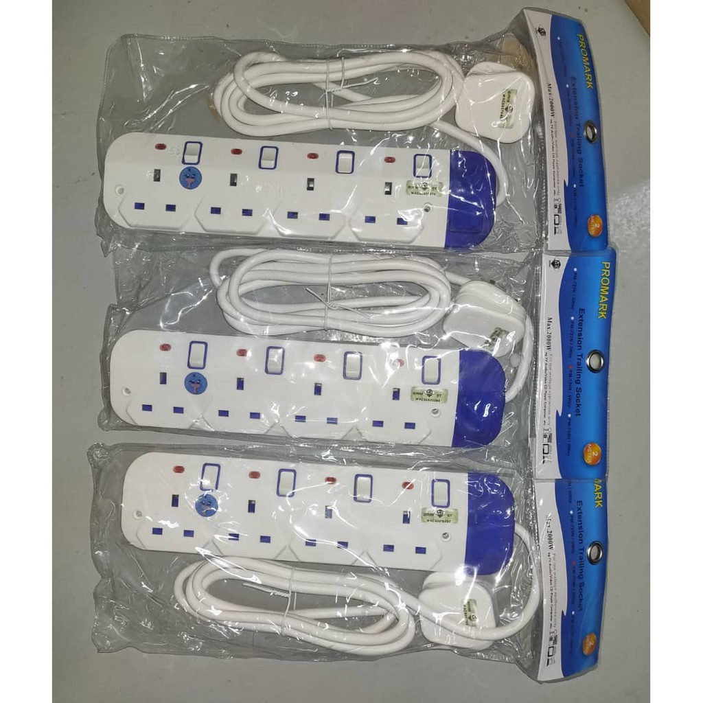 [SIRIM] 13Ax4G 5G -2 / 5MTR Portable Extension Trailing Socket ...