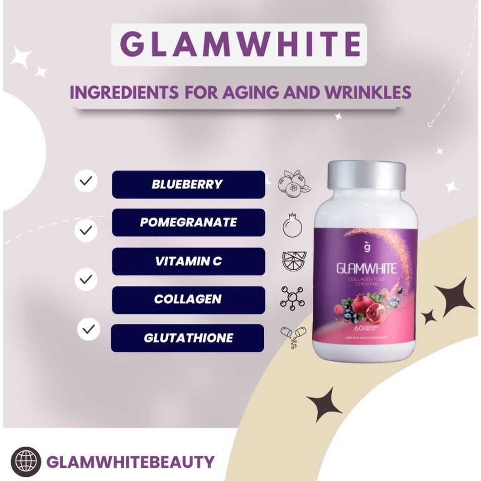 GLAMWHITE Chewable Tablets - BIG BOTTLE (60 Tablets) | Shopee Malaysia