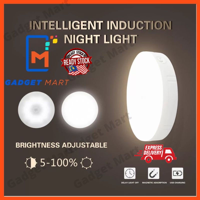 Motion Detector Auto Light Sensor Light USB Rechargeable Body Induction ...