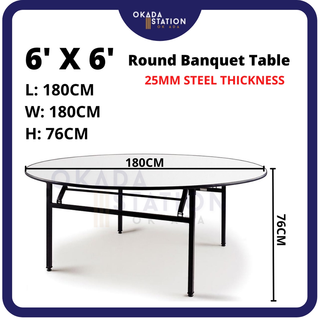 OKADA Round Banquet Table / Meja Lipat / Catering Table / Meja Buffet ...